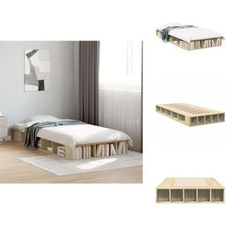 vidaXL Bettgestell Sonoma-Eiche 90x200 cm Holzwerkstoff - Holzbettw&auml;sche - Bettsofa - Doppelbett - Einzelbett - Schlafraumgestaltung