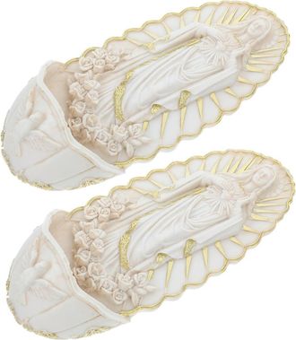 Cabilock 2stücke Weihwasserbecken Zum Aufhängen Wand Weihwasserbrunnen Aus Hochwertigen Materialien Weihwasserbecken Für Kirchen Und Eingänge Wanddekor Für Hei