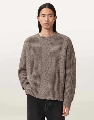 AllSaints Tenter - Pull ras de cou - Marron fauve-Brown