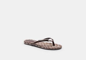 Coach Flip-Flop Aus Signature-Jacquard Mit Schleife