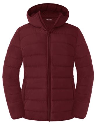 Wantdo Damen Winterjacke &Uuml;bergr&ouml;&szlig;e Warme Winddicht Parka Puffer Jacke Rot 54-56