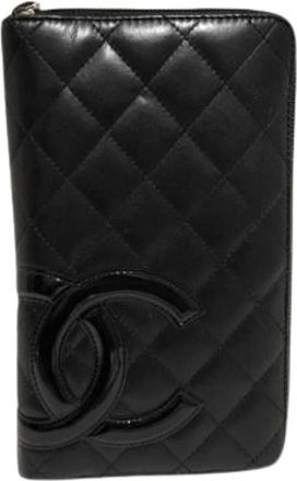 Chanel Portefeuille long vintage doccasion (bi-pli) - Femme - Pre-owned - Noir - Taille: ONE Size