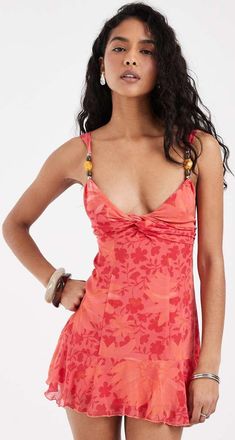 Free People Heat of the Moment robe courte fleurie en tart berry combo-Multi