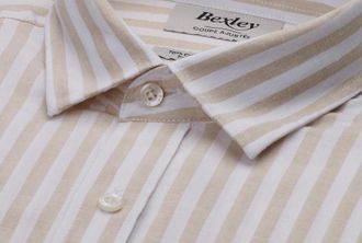 Bexley Simonin - Chemise homme beige fonc&eacute; et blanc