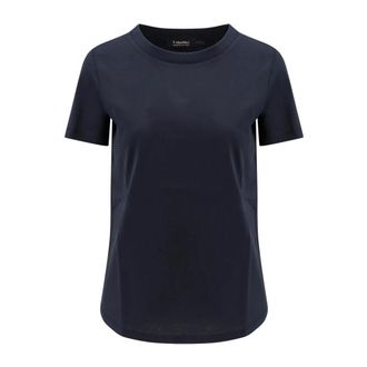 Max Mara Kurz&auml;rmeliges Baumwoll-T-Shirt - - Tops - Damen - Blau - S