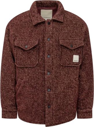 Emporio Armani Homme, Vestes, Brun, Taille: M Surchemise en boucl&eacute; de laine m&eacute;lang&eacute;e