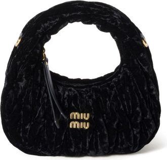 Miu Miu mini sac Wander en velours - Noir
