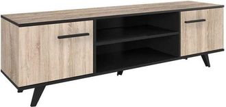 Les Tendances Les Tendances - Meuble tv Wayne style chêne et noir 46x151x39 cm