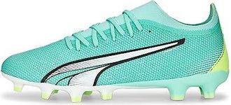 Puma Mens Sport Shoes ULTRA MATCH FG/AG Soccer Shoes, ELECTRIC PEPPERMINT-PUMA WHITE-FAST YELLOW, 46