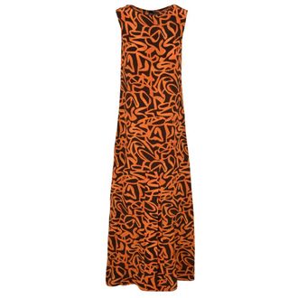 Aspesi Orange/Schwarzes Kleid Modell 2917 A323 - - Dresses - Damen - Mehrfarbig - S