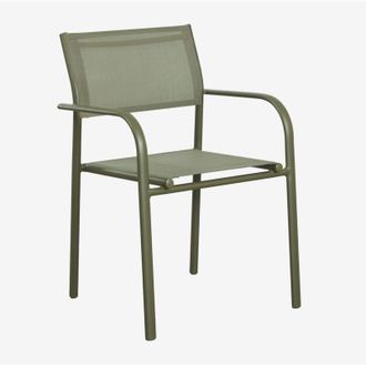 Sklum Stapelsessel f&uuml;r den Garten mit Armlehnen aus Aluminium Olenia Tiefes Gr&uuml;n Olive