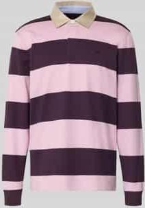 Fynch-Hatton Regular Fit Poloshirt mit Streifenmuster und Label-Stitching