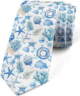 Generic Cravate Homme Blanc Bleu Classique Necktie &Eacute;l&eacute;gant Cravate Pour &Eacute;v&eacute;nements C&eacute;l&eacute;brations Accessoires