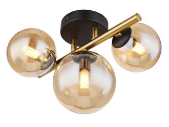 Globo Lighting Deckenleuchte Riha Schwarz mit Gold 3-flammig - 56135-3W