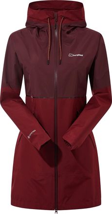 Berghaus Damen Rothley Gore-Tex Wasserdichte Shell Jacke, anpassbarer, bequemer, umweltfreundlicher Mantel, schwarz, Rot, 36 EU
