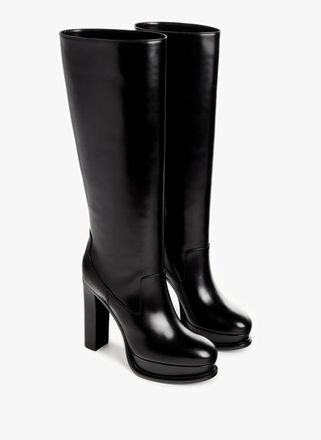 Alexander McQueen Lederstiefel in Schwarz