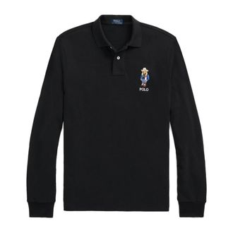Polo Ralph Lauren Iconic Polo Bear Langarm-Polohemd - - Tops - Herren - Schwarzk - S