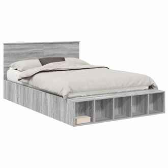 vidaXL Struttura Del Letto Con Lo Scaffale Grigio Sonoma 140 X 200 Cm Vidaxl