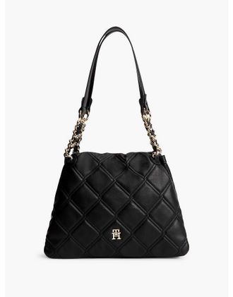 Tommy Hilfiger Cabas matelass&eacute; &agrave; monogramme TH - Noir