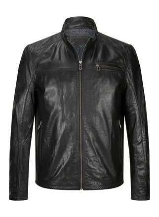 Milestone Herren Lederjacke braun Lammnappa unifarben