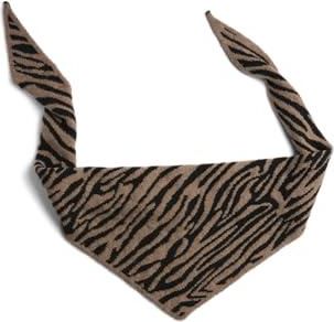 Pieces Pcnaima Écharpe triangulaire en tricot Bc, Fossile/OP : tigre, taille unique