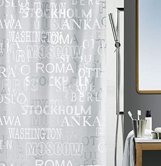 Spirella Rideau de Douche PEVA Cities 180x200cm Argent