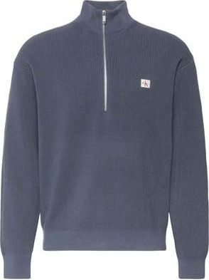 Calvin Klein Pull droit col montant zipp&eacute; en coton