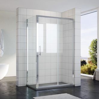 Sonni Duschkabine 120x90cm Rechteck Schiebetür Duschabtrennung Seitenwand links/rechts