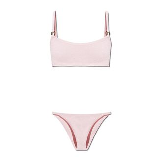 Hunza G Iris Bikini mit Goldringen - - Swimwear - Damen - Rosa - ONE SIZE