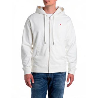 Replay Herren Sweatshirtjacke mit Kapuze, Natural White 011 (Wei&szlig;), XXL