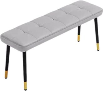 Generic Schuhbank mit Kissen, Fußsofahocker aus Metalleisen mit Fußpolster und verstellbaren Füßen, geeignet for Eingangsbereich, Flur, Schlafzimmer, Haustür(