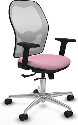 Piqueras y Crespo Jorquera Schreibtischstuhl wei&szlig; und rosa mit 2D-Armen, h&ouml;henverstellbare Lendenwirbelst&uuml;tze, ausgestattet mit Syncro/Traslack und injiziertem Schaumst