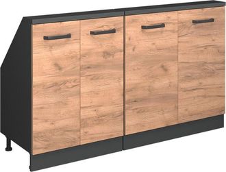 Vicco Dachschr&auml;genschrank Rion, Anthrazit/Goldkraft Eiche, 2er Set, Vicco