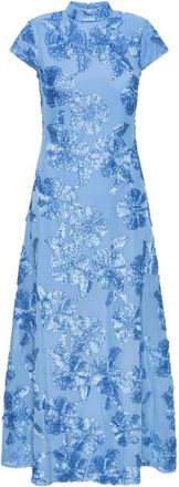 Rotate Floral-embroidered Midi Dress