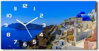 Tulup Wanduhr aus Glas 60x30 cm - Weiß - Quarz - Rechteckig - Modern - Indoor - Schwarz - Mantel - 60x30 cm - Uhr