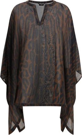 Tom Ford Femme, Vestes, Brun, Taille: 38/40 FR Robe Kaftan &agrave; Imprim&eacute; Animal
