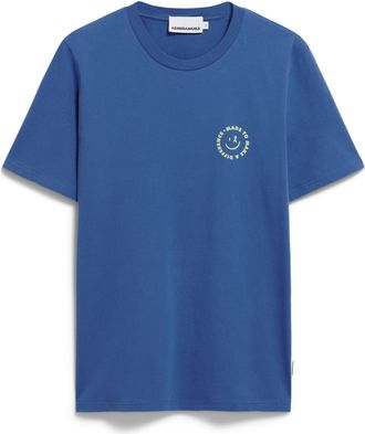Armedangels Herren Regular T-Shirt aus Bio-Baumwolle JAAMES Smiley Regular Fit Dark Morning