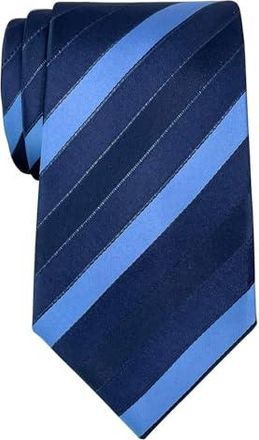 Retreez Cravate &Agrave; rayures Trois Couleurs Tiss&eacute;e en Microfibres de Bleu marin