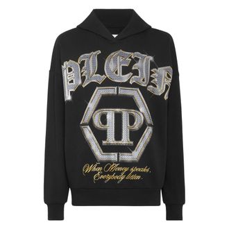 Philipp Plein Hoodie Sweatshirt mit Kristallen - - Sweatshirts & Hoodies - Herren - Schwarzk - M
