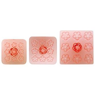 PME 103FF050 Jem Verschiedene Ausstecher für Gänseblümchen/Blüten, Sortiment, Kunststoff, Ivory, 17 x 2 x 6 cm, 3-teilig