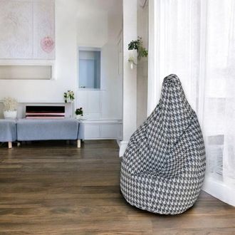 Talamo Italia Talamo Italia - Sitzsack mit Pied de poule Muster, schwarz-weiß, Maße 80 x 120 x 80 cm