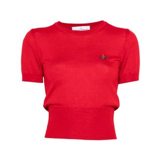 Vivienne Westwood Femme, Pulls, Rouge, Taille: 38 FR Bea Short Sleeve Sweater
