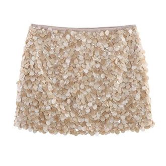 Generic Jupe &agrave; paillettes pour femme - Jupe courte &agrave; paillettes - Sexy - Jupe &agrave; paillettes - Ligne A - Jupe &agrave; paillettes - Jupe de f&ecirc;te - Costume de carnaval 