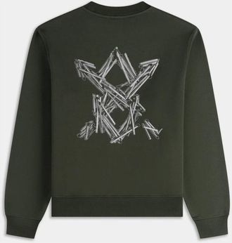 Daily Paper Clothing Homme, Sweatshirts et sweats &agrave; capuche, Vert, Taille: XL Matchstick Shield Sweater