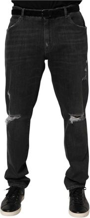 Dolce & Gabbana Homme, Jeans, Noir, Taille: 3XL Jean Slim Fit D&eacute;lav&eacute; et D&eacute;chir&eacute;