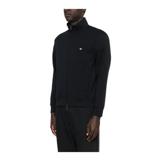 Emporio Armani Pullover aus Wollmischung mit V-Ausschnitt - - Sweatshirts & Hoodies - Herren - Blau - M