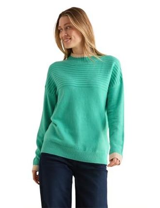 Cecil B303094 Pull en m&eacute;lange structur&eacute;, Vert Aventurine, M Femme