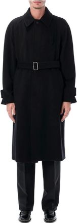 Ferragamo Homme, Manteaux, Noir, Taille: M Manteau Ceintur&eacute;