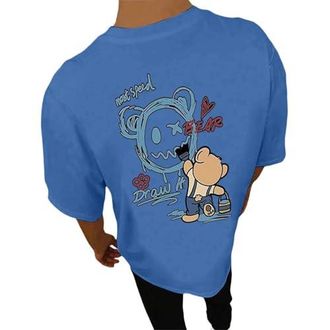 Generic T-shirt pour homme - Dos imprim&eacute; - T-shirt d&eacute;t&eacute; &agrave; manches courtes - T-shirt tendance - Style r&eacute;tro - Chemise d&eacute;contract&eacute;e pour gar&ccedil;on - Col rond - Gra