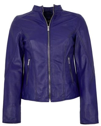 Jilani Lederjacke Fulya Jilani - Damen Lederjacke Lammnappa blau